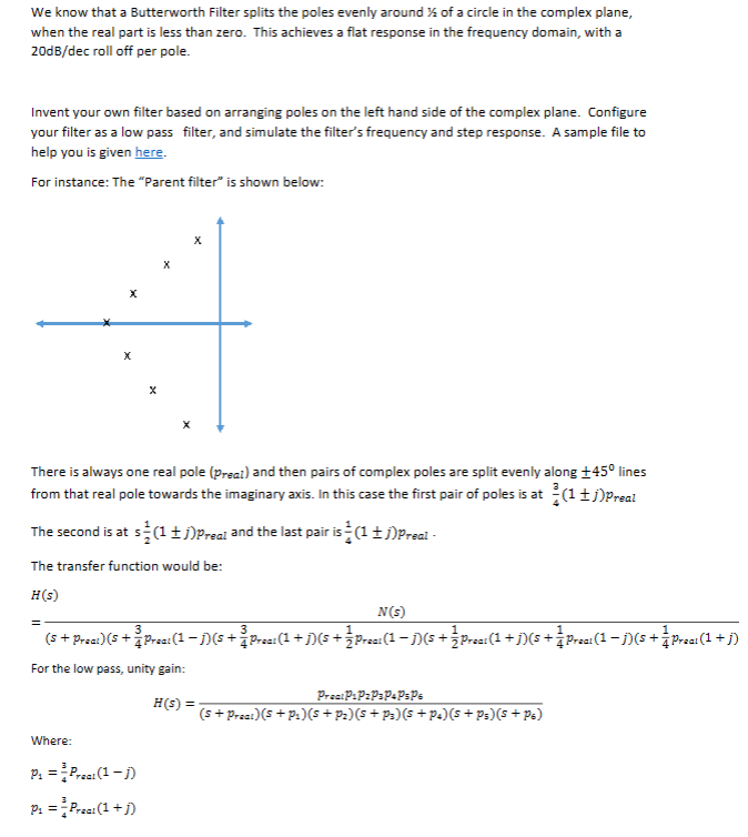 Solved We know that a Butterworth Filter splits the poles | Chegg.com