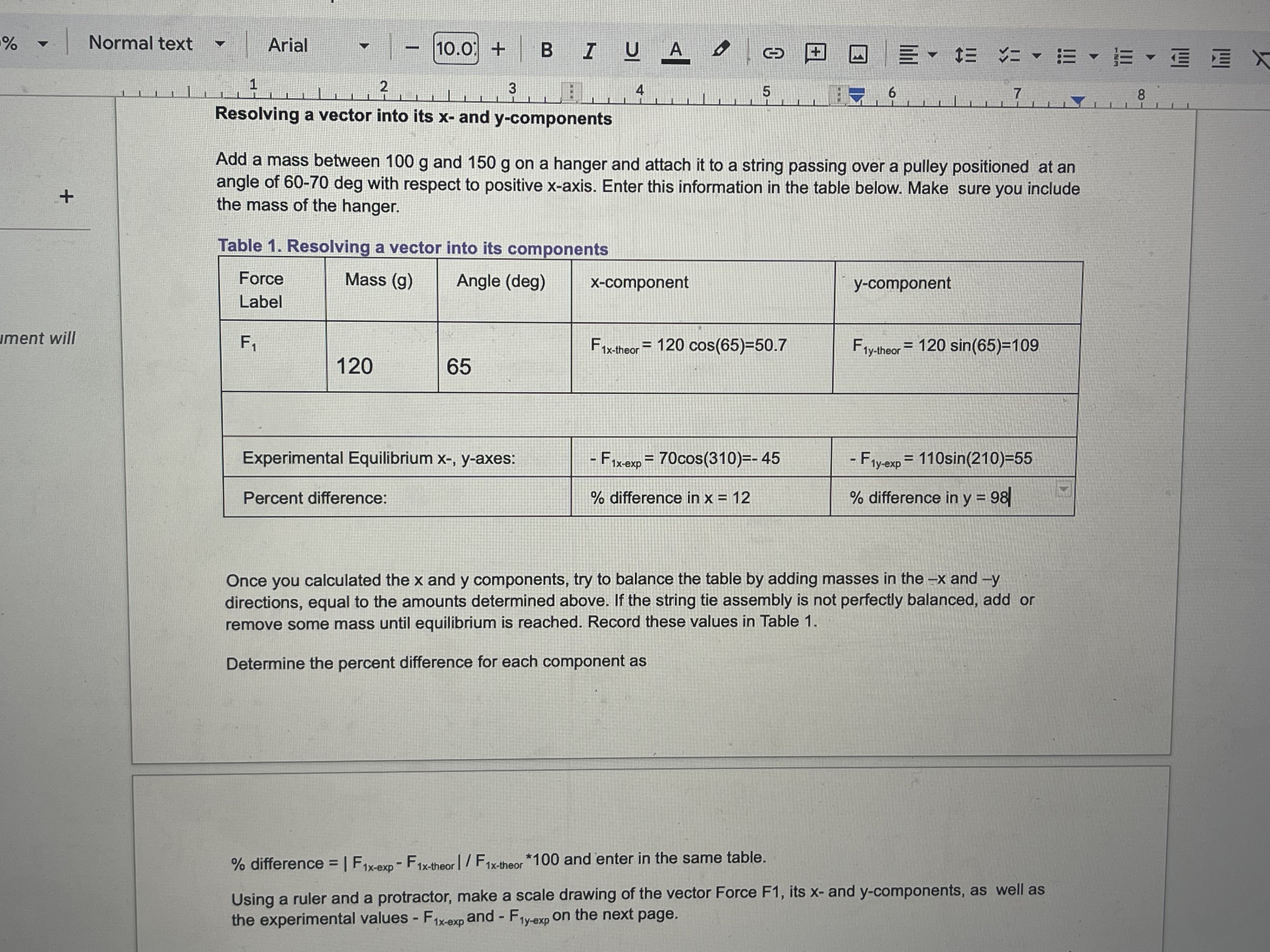 Using a ruler and a protractor, make a scale drawing | Chegg.com