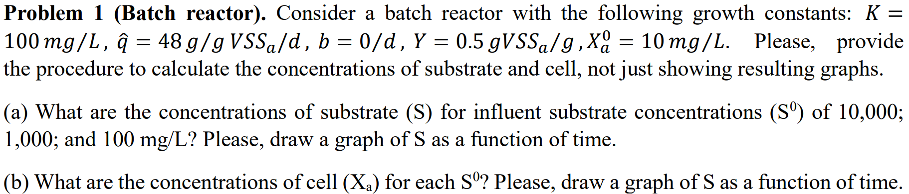 Solved Problem 1 (Batch reactor). Consider a batch reactor | Chegg.com