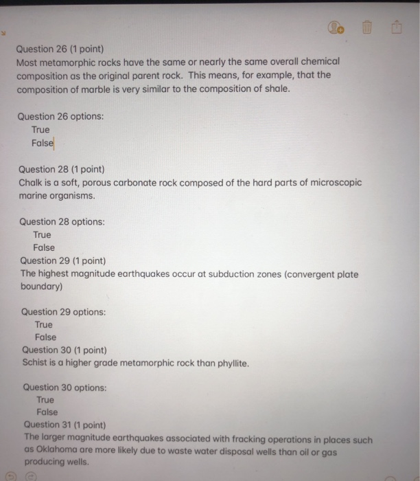 Question 23 options: Sedimentary rocks deformed due | Chegg.com