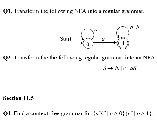 Solved Q1. Transform the following NFA into a regular | Chegg.com