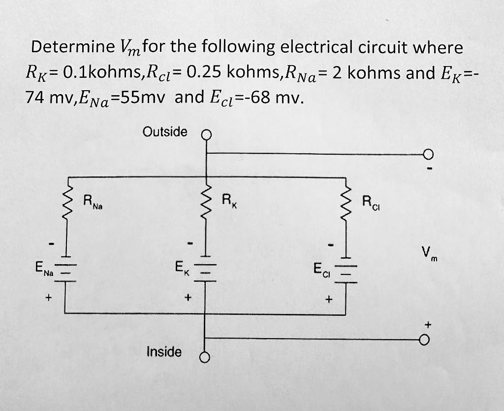 Solved Determine Vm for the following electrical circuit | Chegg.com