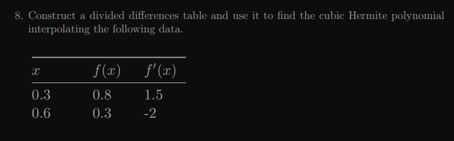 Solved Construct a divided differences table and use it to | Chegg.com