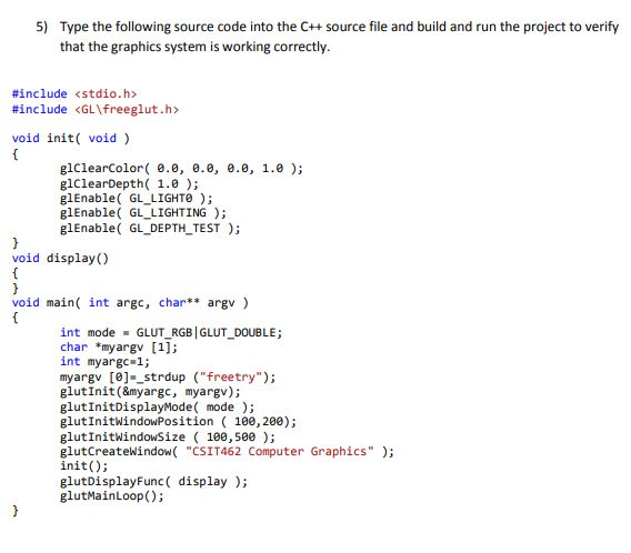 5) Type the following source code into the C++ source | Chegg.com