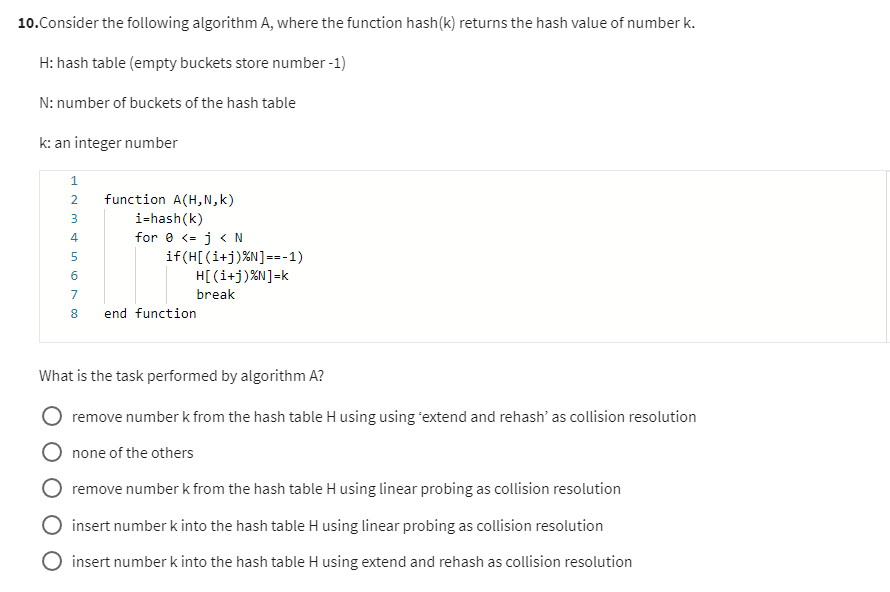 Solved 10. Consider the following algorithm A, where the | Chegg.com