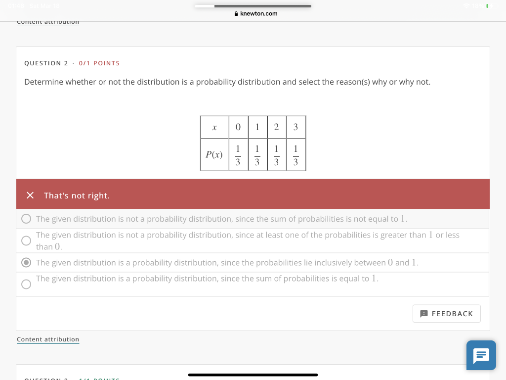 Solved Determine whether or not the distribution is a | Chegg.com