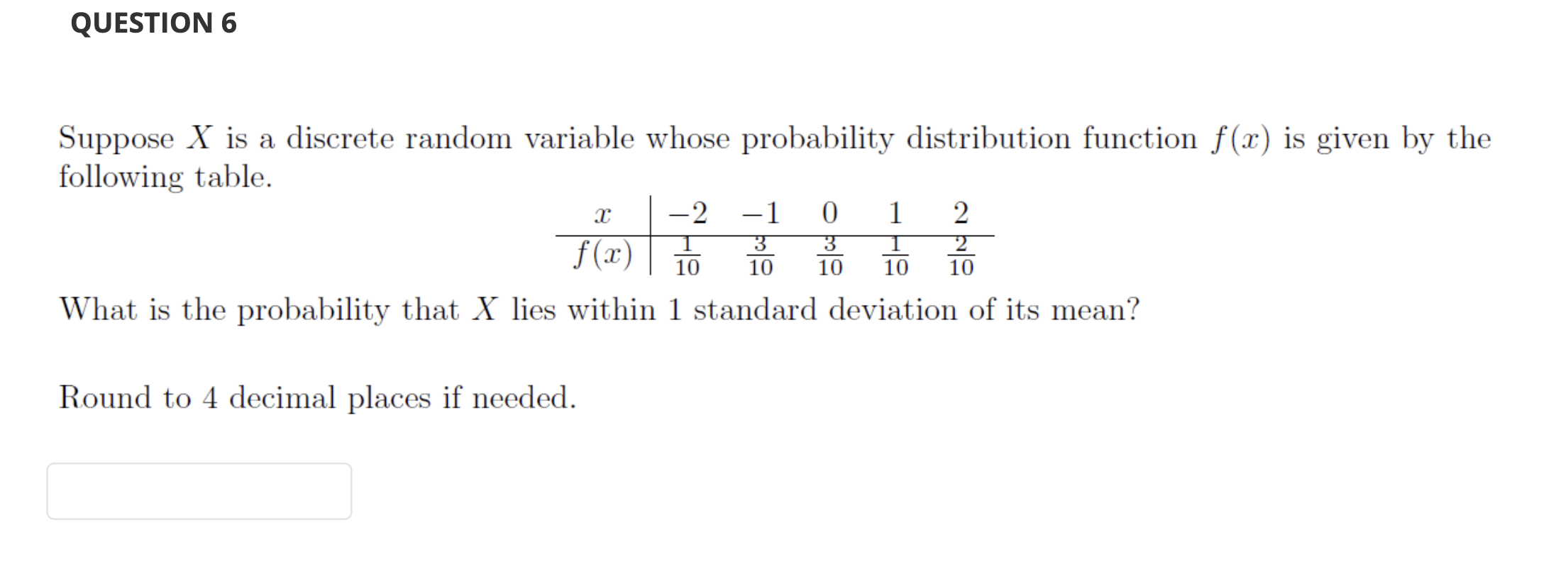 Solved Suppose X is a discrete random variable whose | Chegg.com