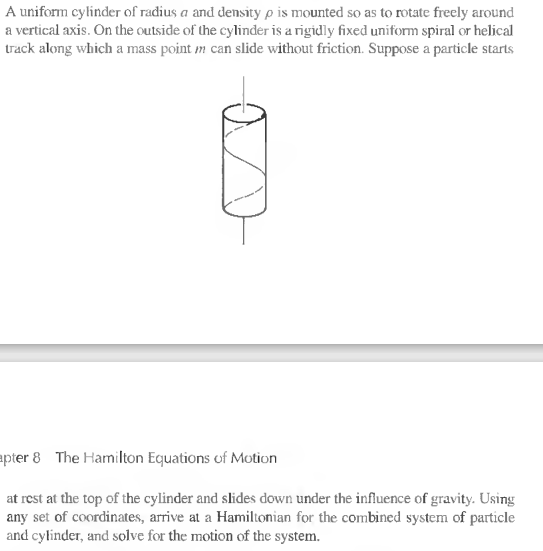Solved A uniform cylinder of radius a and density ρ is | Chegg.com