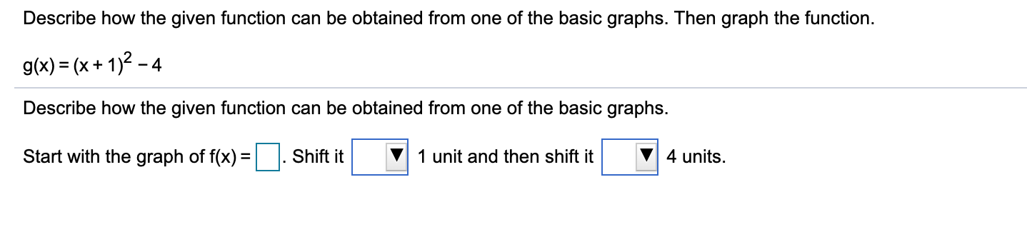 Solved Describe how the given function can be obtained from | Chegg.com