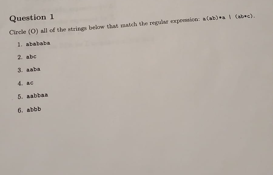 Solved ion 1 Circle O All Of The Strings Below That Chegg