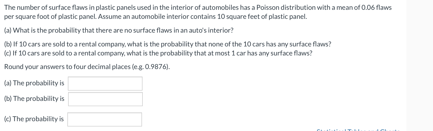 Solved The number of surface flaws in plastic panels used in | Chegg.com
