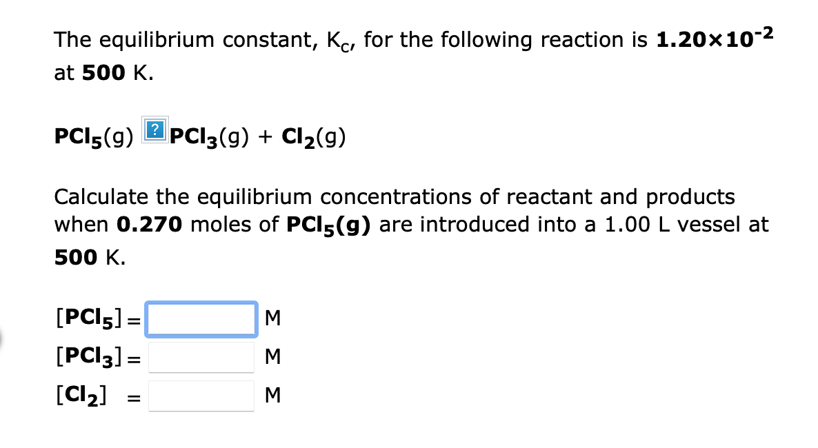 Solved The equilibrium constant, Kp, for the following | Chegg.com