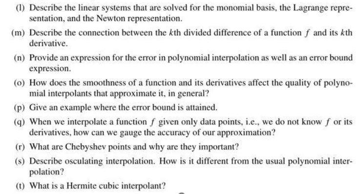 Solved (1) Describe the linear systems that are solved for | Chegg.com