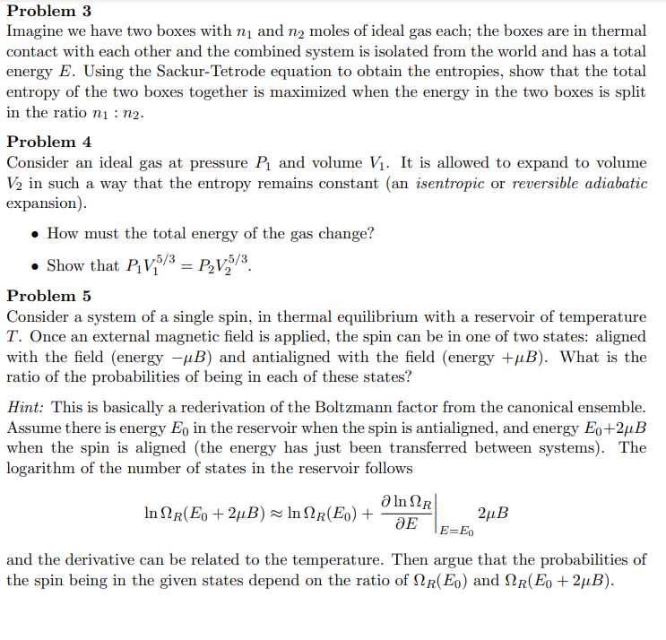 Solved Problem 3 Imagine we have two boxes with n1 and n2 | Chegg.com