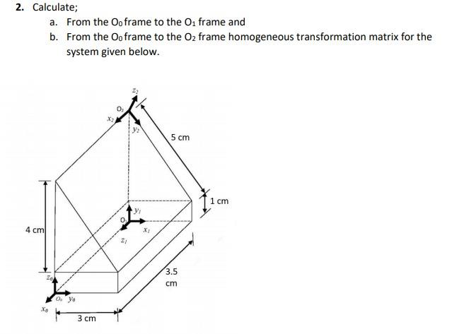 Solved 2. Calculate; a. From the Oo frame to the O. frame | Chegg.com