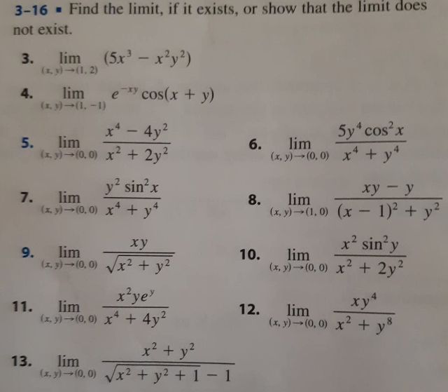 Solved the limit does 3-16 Find the limit, if it exists, or | Chegg.com