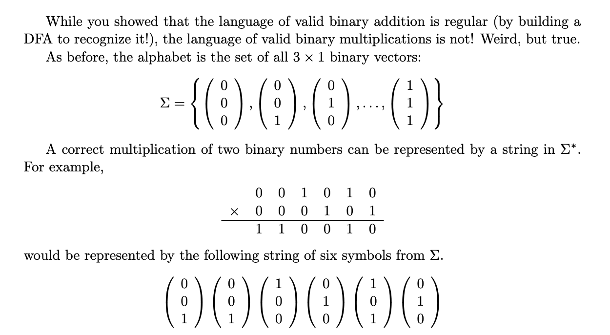 While you showed that the language of valid binary | Chegg.com