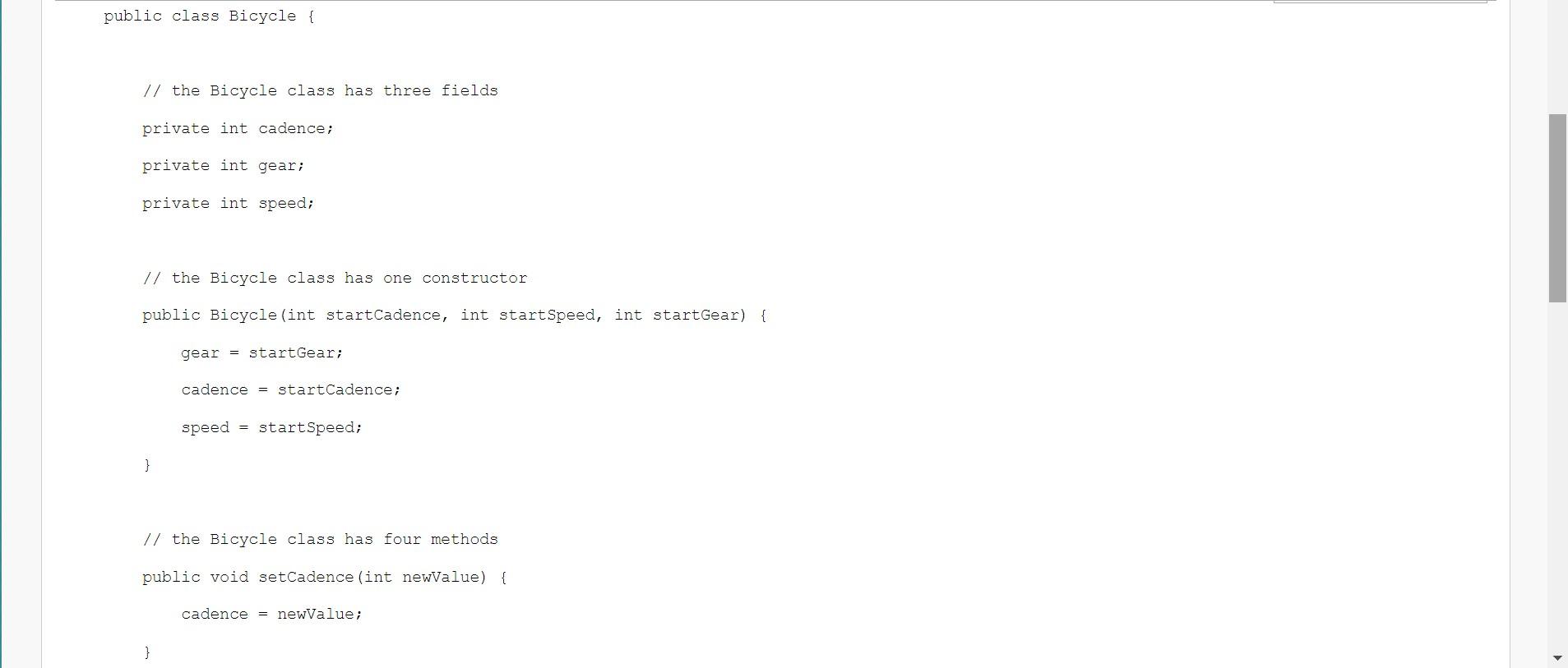 Solved public class Bicycle { // the Bicycle | Chegg.com