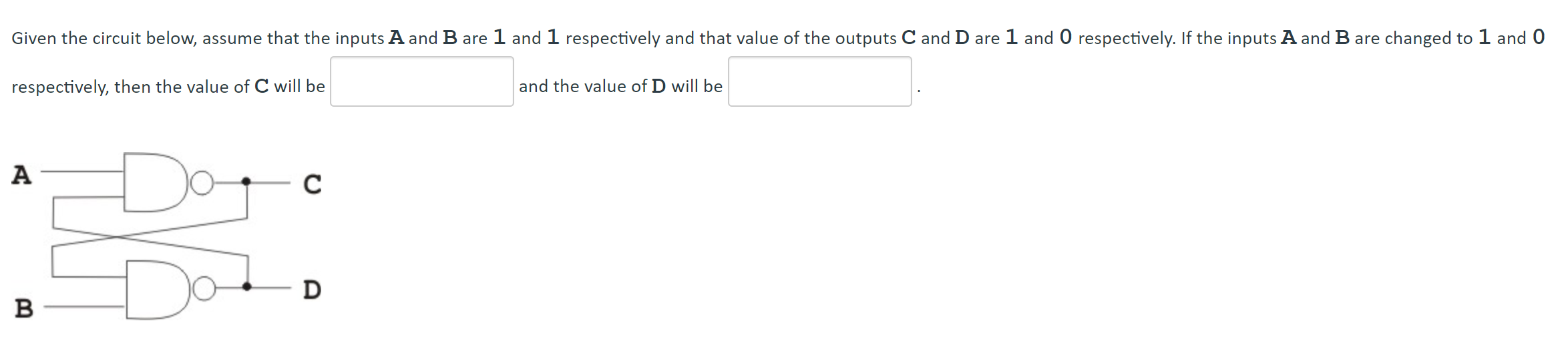 Solved Given the circuit below, assume that the inputs A and | Chegg.com