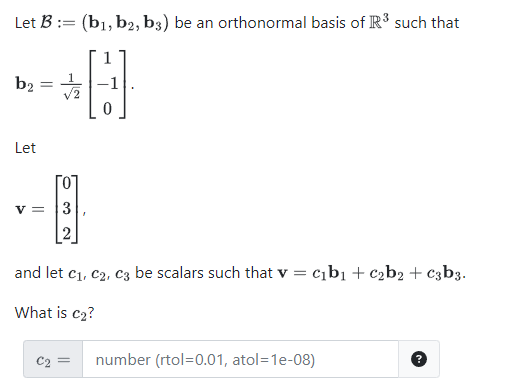 Solved Let B:=(b1,b2,b3) be an orthonormal basis of R3 such | Chegg.com