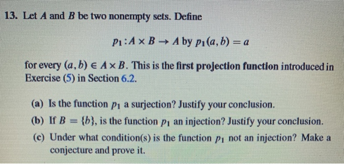 Solved 13. Let A and B be two nonempty sets. Define for | Chegg.com