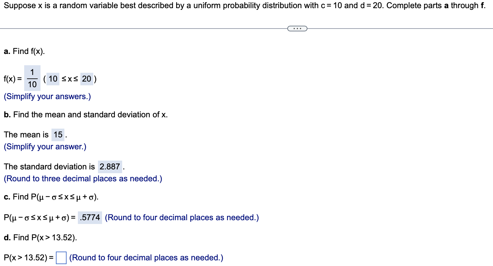 Solved Suppose x is a random variable best described by a | Chegg.com