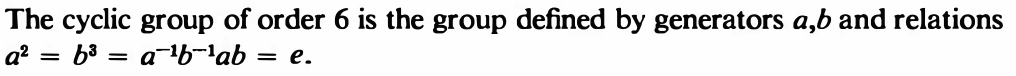Solved The cyclic group of order 6 is the group defined by | Chegg.com