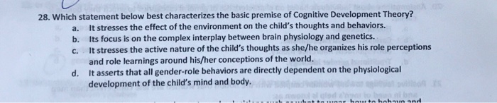 Solved 28. Which statement below best characterizes the | Chegg.com