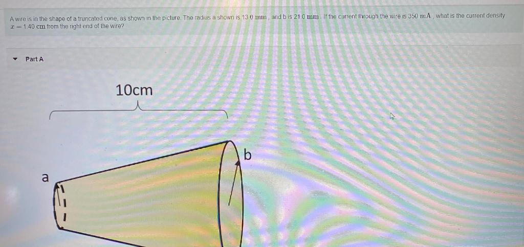 Solved A wire is in the shape of a truncated cone, as shown | Chegg.com