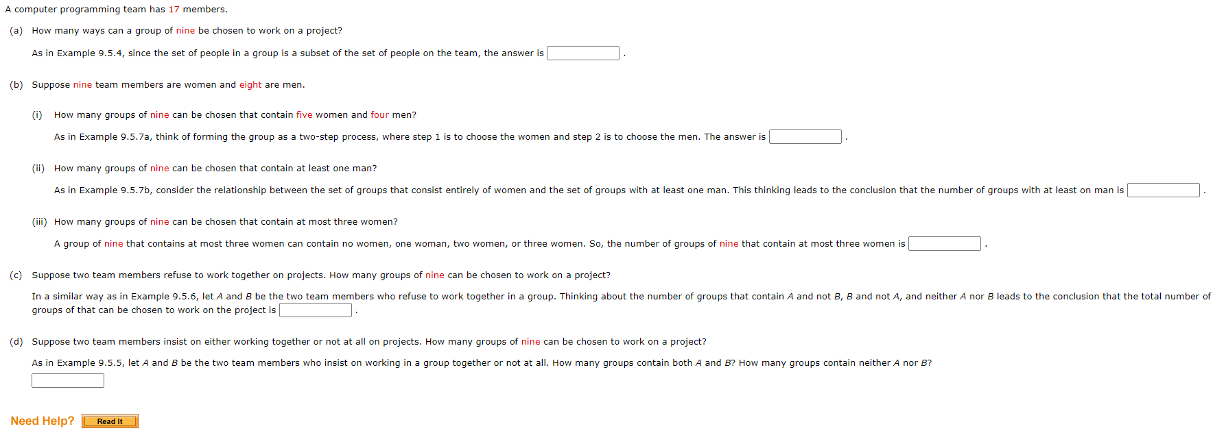 Solved A computer programming team has 17 members. (a) How | Chegg.com