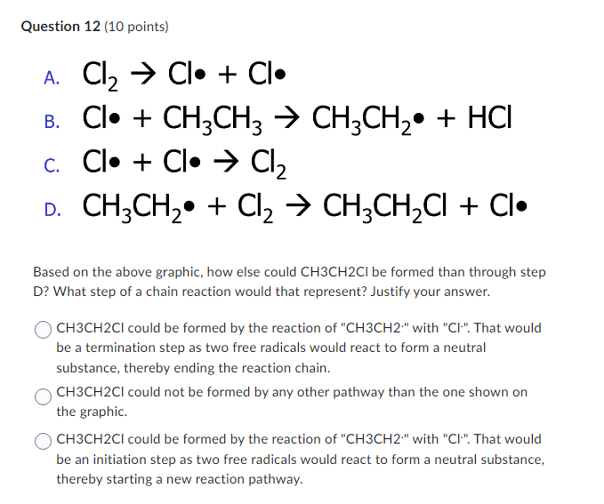 Solved Based on the above graphic, how else could CH3CH2Cl | Chegg.com