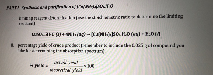 Synthesis Of Cu Nh3 4 So4 H2o 47+ Pages Solution [800kb] - Latest ...