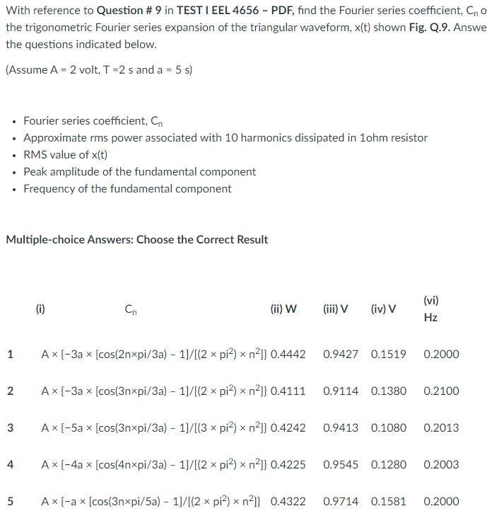 Solved Find the trigonometric Fourier series expansion of a | Chegg.com