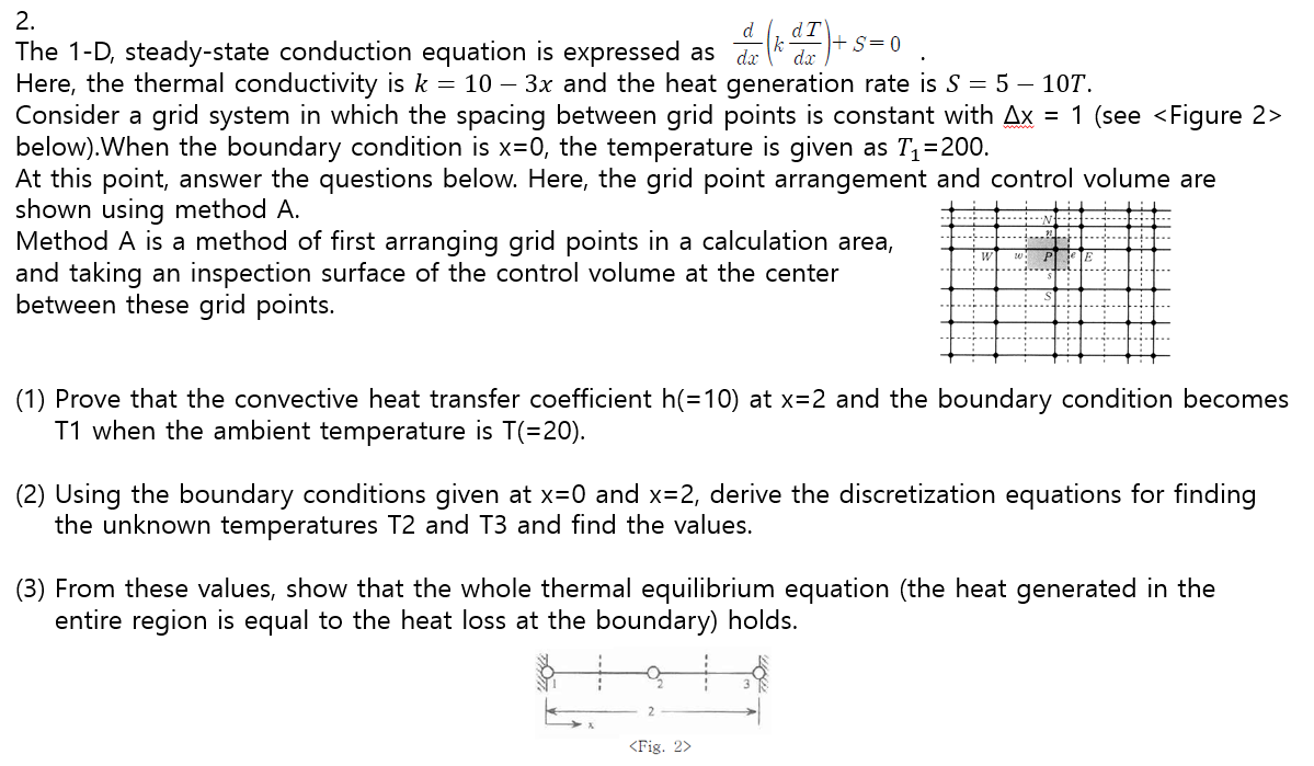 2. The 1−D, steady-state conduction equation is | Chegg.com