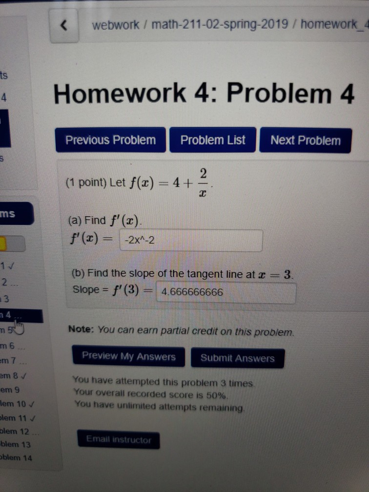 Solved webwork / math-211-02-spring-2019 / homework4 ts | Chegg.com