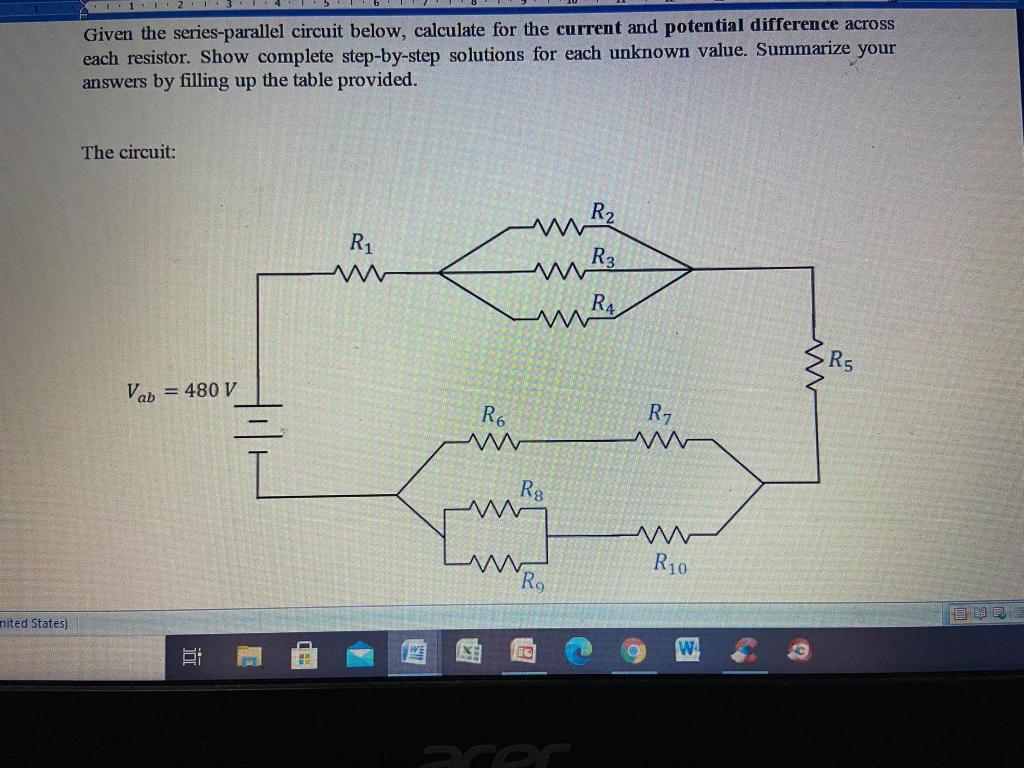 Parallel Circuit Find Potential Difference Circuit Diagram