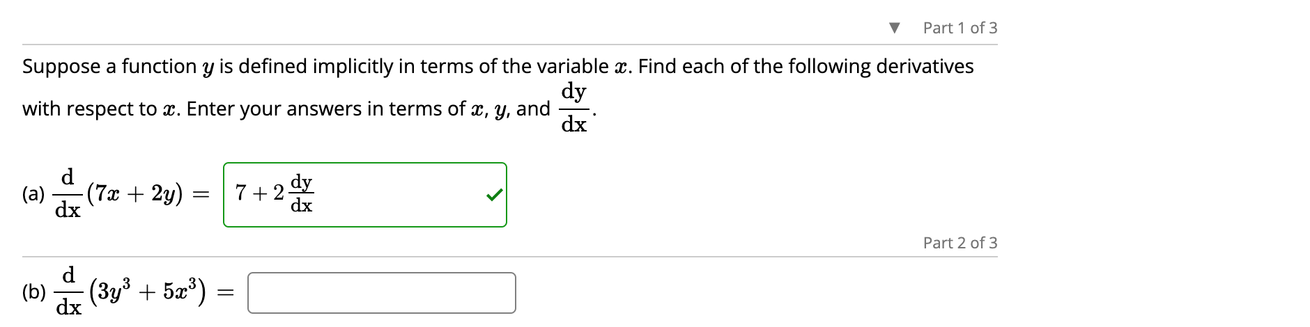 Solved Suppose a function y ﻿is defined implicitly in terms | Chegg.com