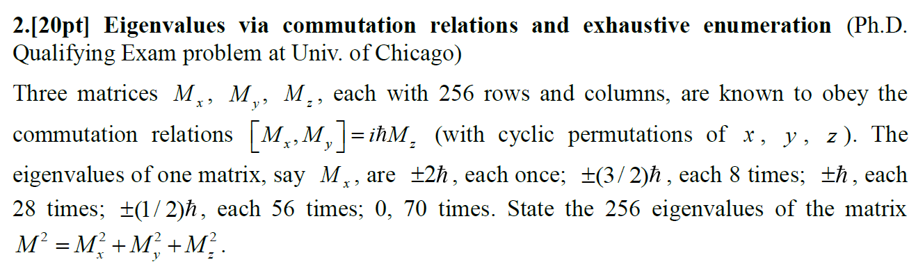 Solved 2.[20pt] Eigenvalues via commutation relations and | Chegg.com