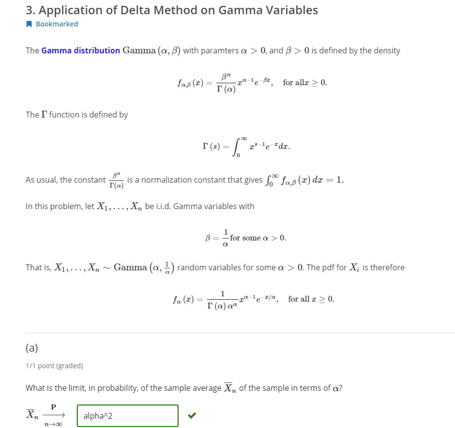 Solved 3. Application of Delta Method on Gamma Variables | Chegg.com