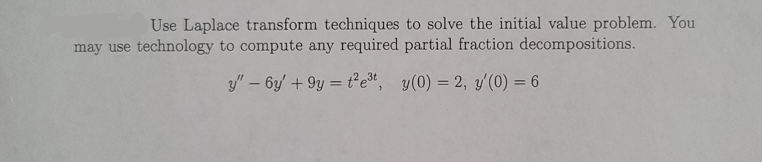 Solved Use Laplace transform techniques to solve the initial | Chegg.com Solved Use Laplace transform techniques to solve the initial | Chegg.com