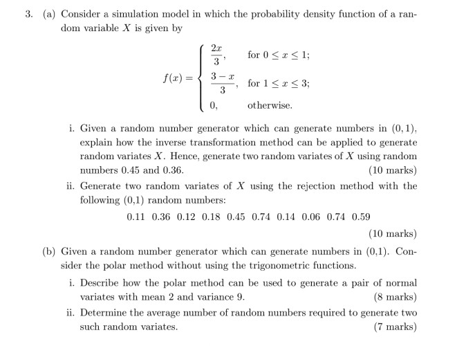 3. (a) Consider a simulation model in which the | Chegg.com