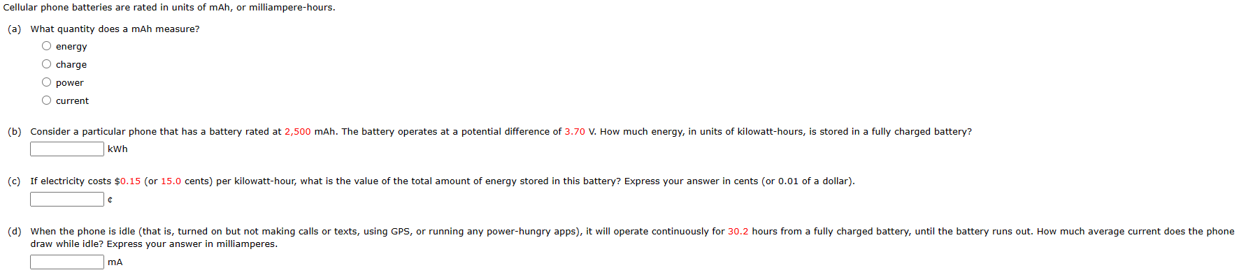 Solved Cellular phone batteries are rated in units of mAh, | Chegg.com