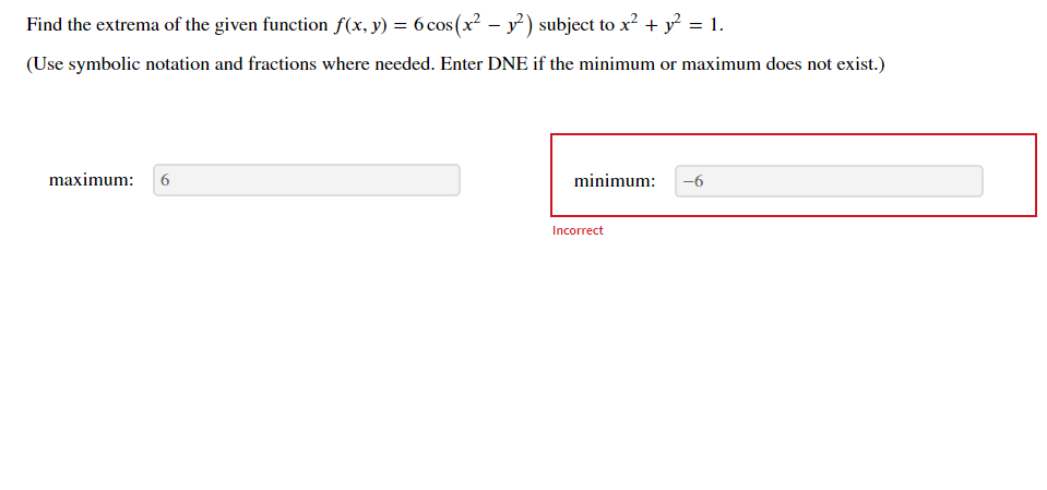 Solved Find the extrema of the given function | Chegg.com