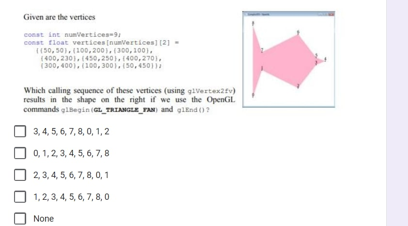 Solved Given are the vertices const int numVertices=9; const | Chegg.com