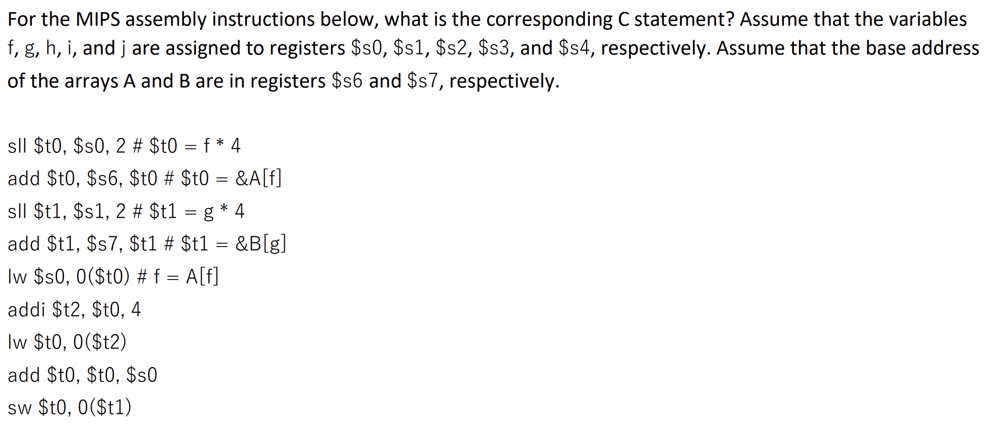 Solved For the MIPS assembly instructions below, what is the | Chegg.com