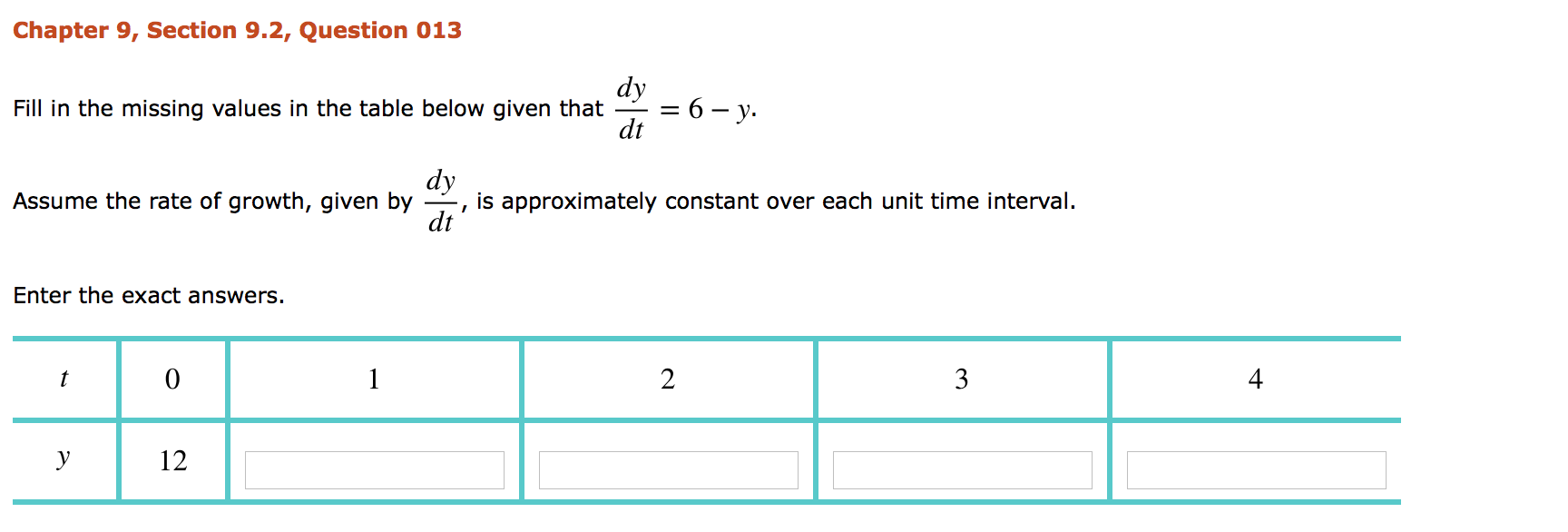 Solved Chapter 9, Section 9.2, Question 013 Fill in the | Chegg.com