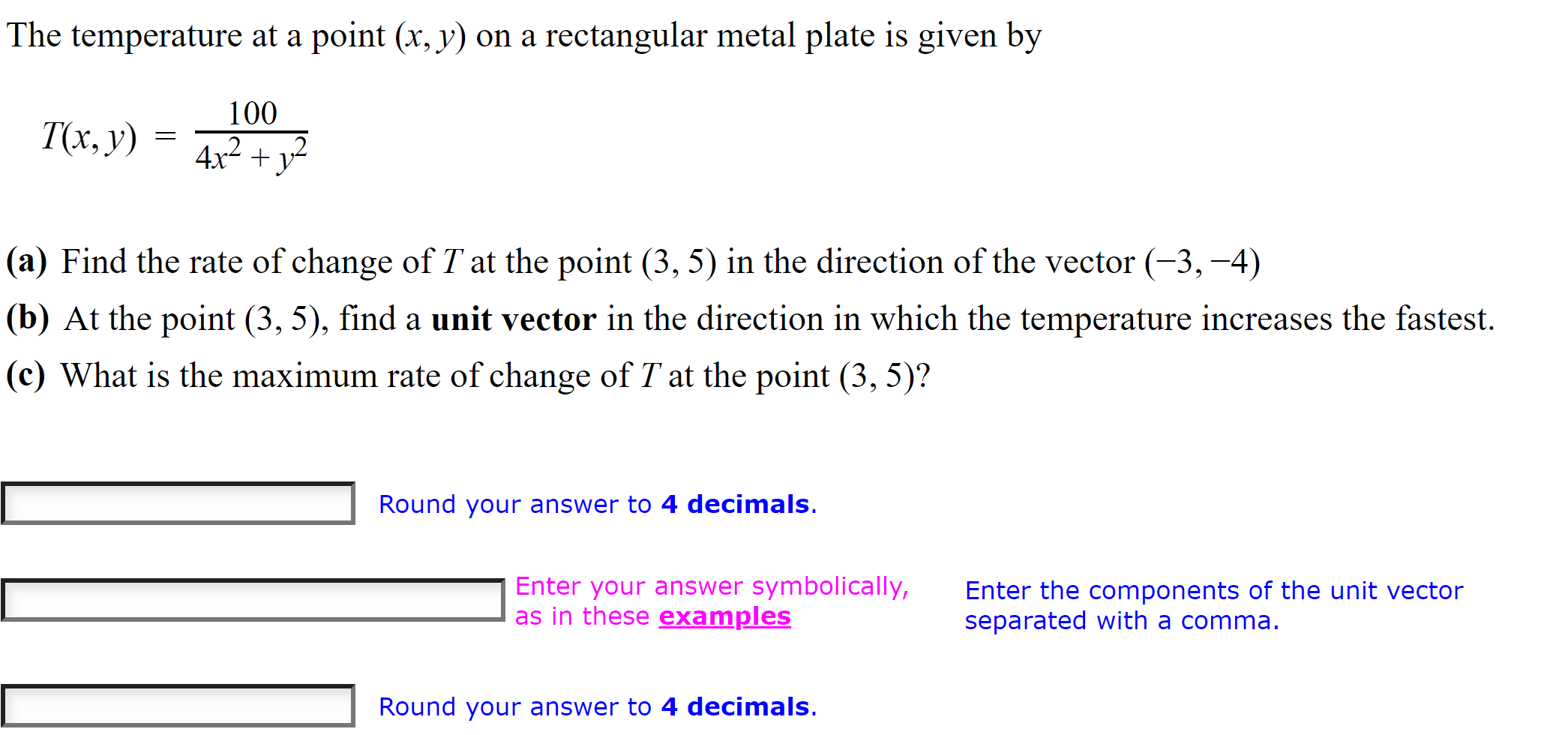 Solved The temperature at a point (x,y) on a rectangular | Chegg.com