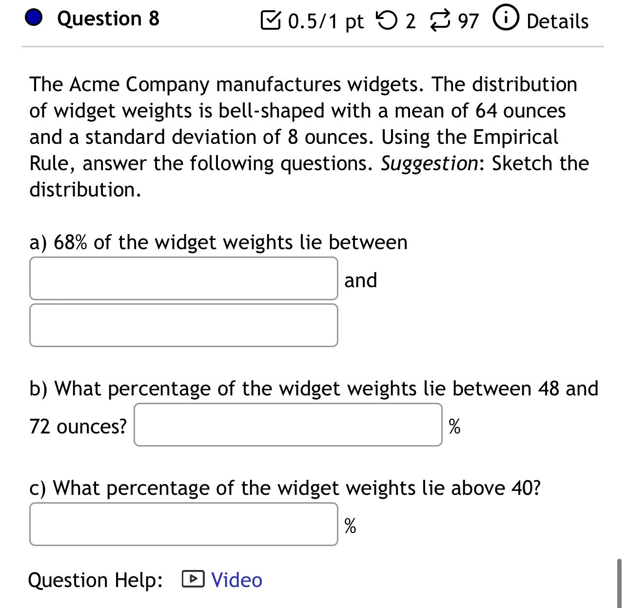 Solved The Acme Company manufactures widgets. The | Chegg.com