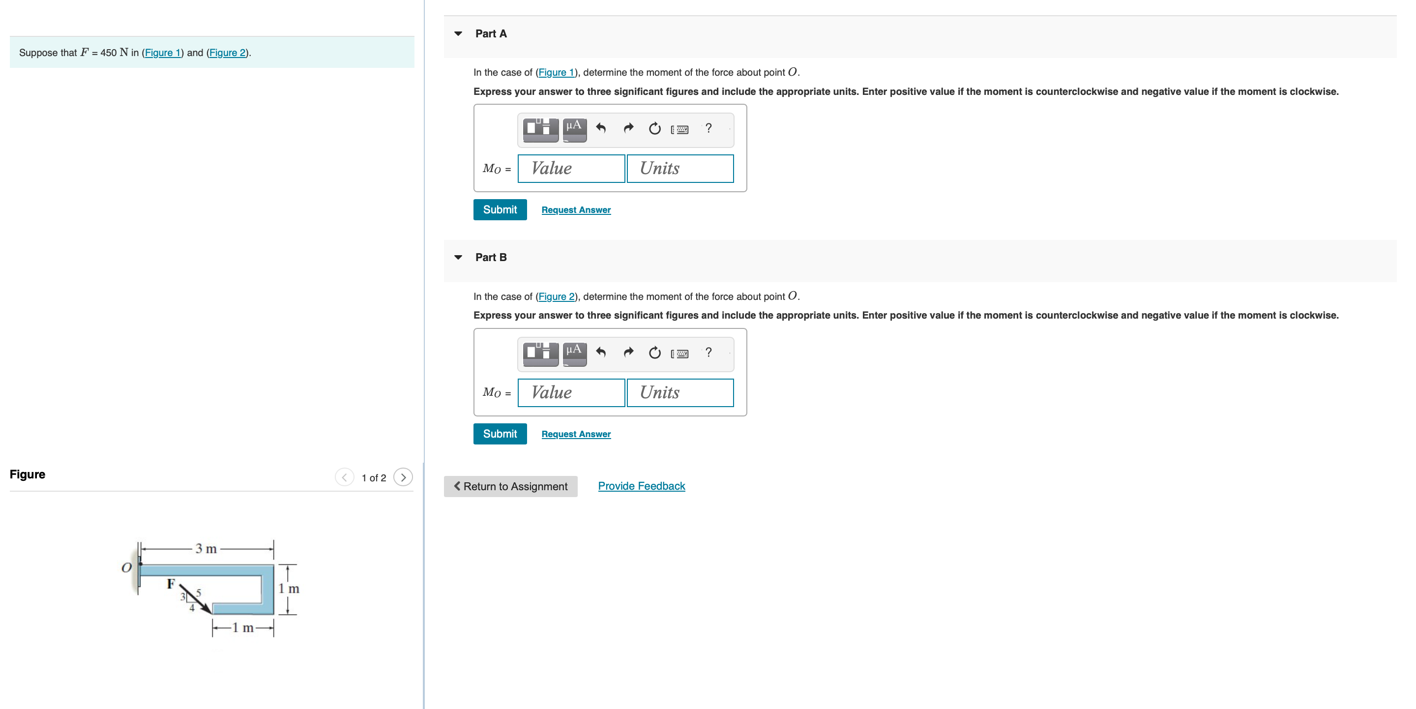 Solved Suppose that F=450 N in (Figure 1) and (Figure 2). | Chegg.com Solved Suppose that F=450 N in (Figure 1) and (Figure 2). | Chegg.com
