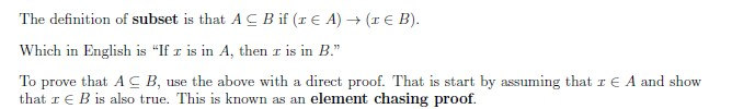 Solved The definition of subset is that A CB if (IEA) + | Chegg.com